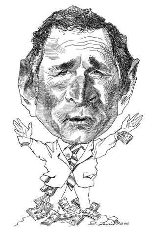 George Bush Drawing President George W. Bush Graphic Tapestry By War