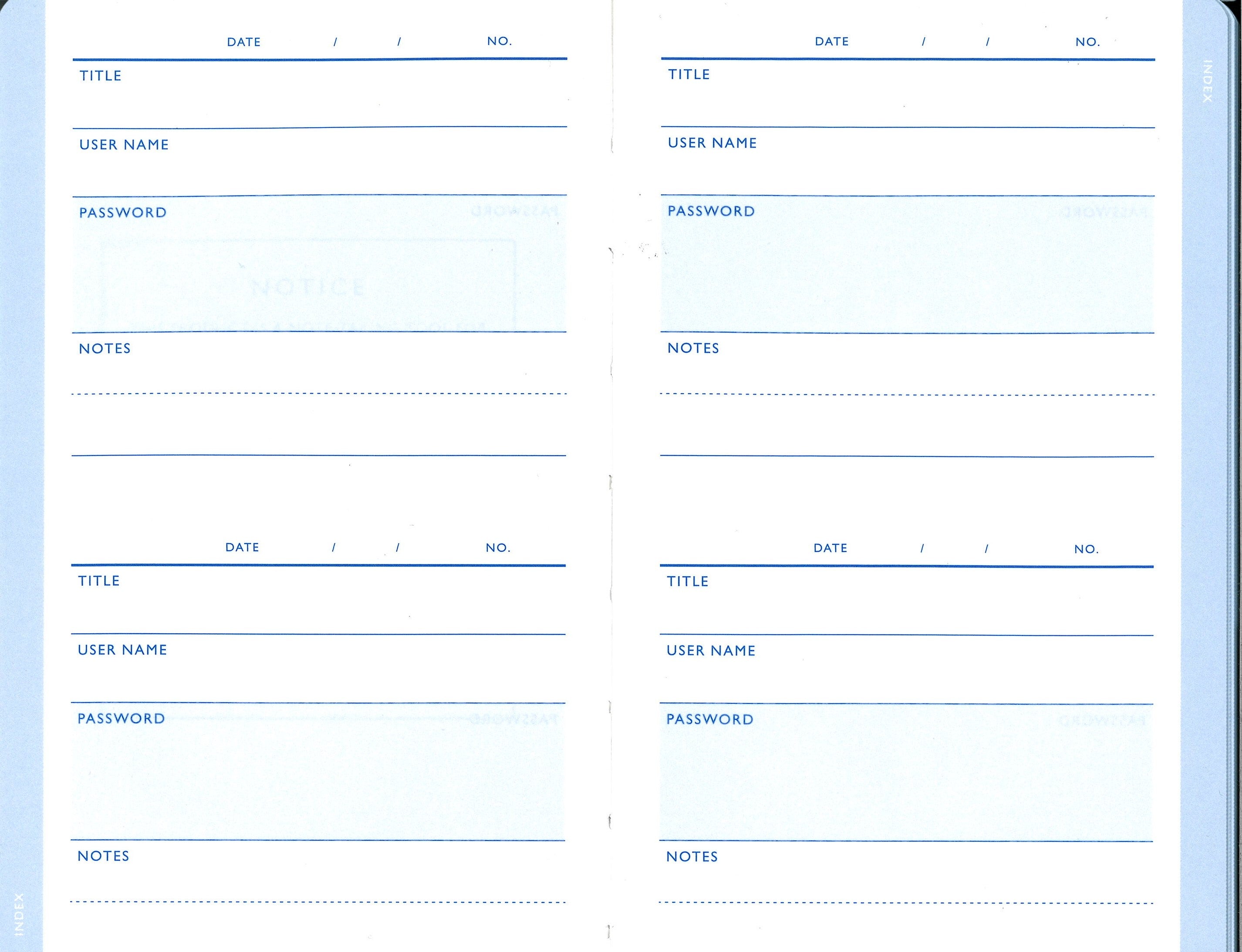 Password Notebook – The Reader's Catalog